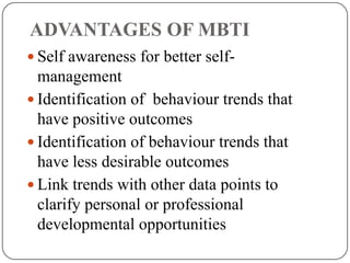 Myers Briggs Type Indicator (MBTI) | PPTX