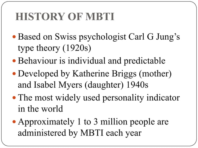 Myers Briggs Type Indicator (MBTI) | PPTX | Mental Health | Diseases ...