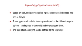 Myers briggs type indicator -for personality profile | PPT