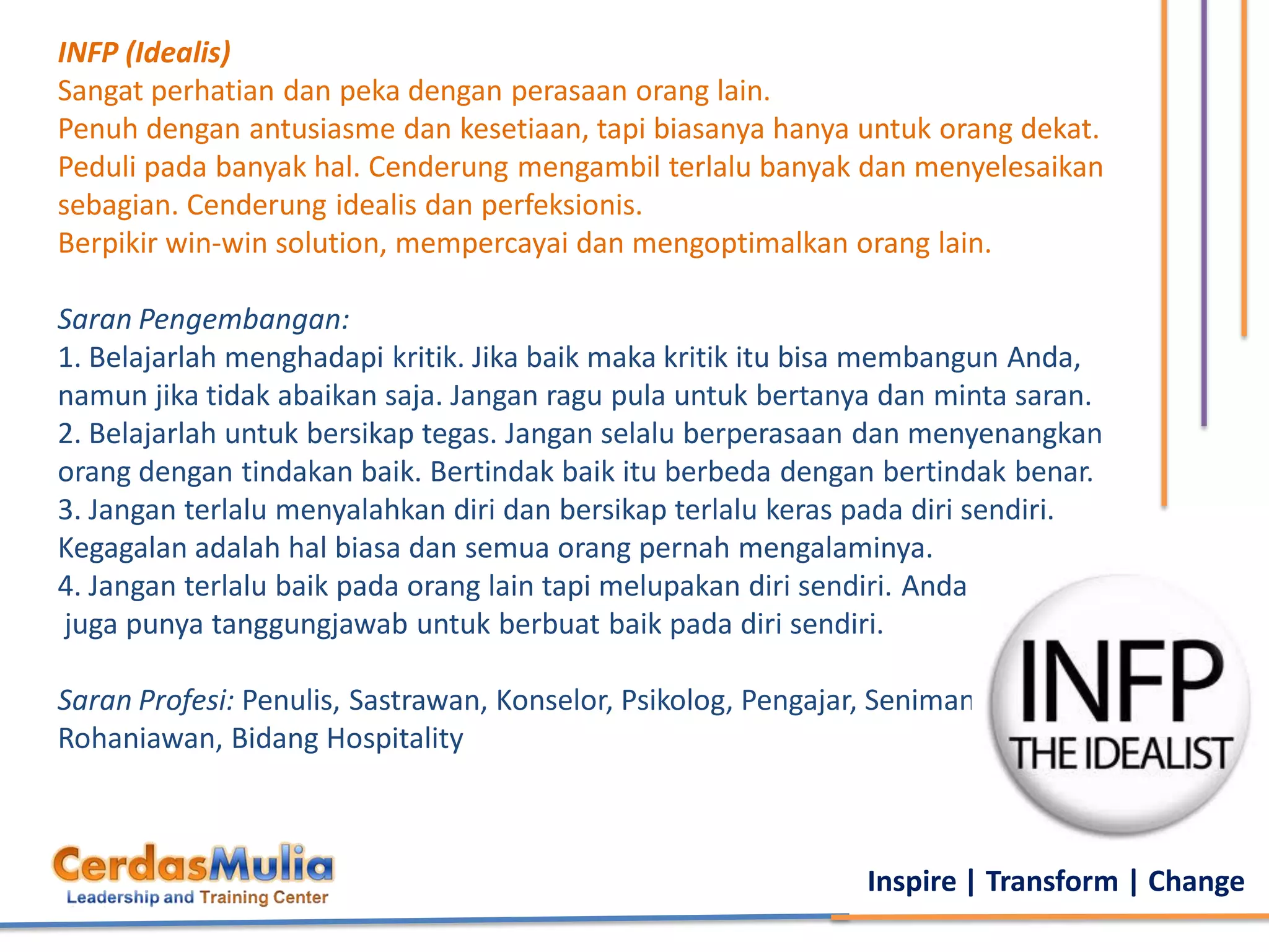 Myers Briggs MBTI Personality Types Indonesia | PDF