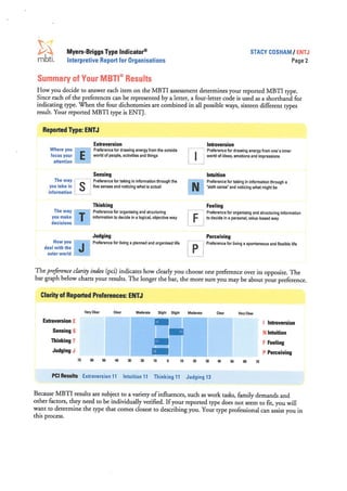 Myers briggs personality report 2011 | PDF