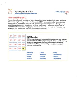 Myers briggs personality report 2011 | PDF