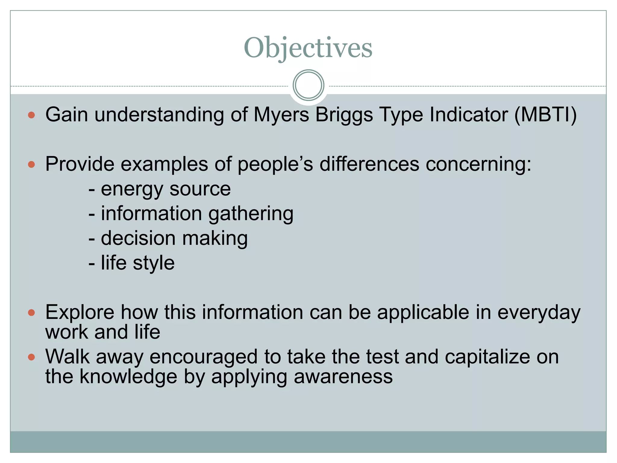 Understanding Myers-Briggs Personality Type Indicators by Katia Arango | PPTX