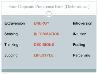Understanding Myers-Briggs Personality Type Indicators by Katia Arango ...