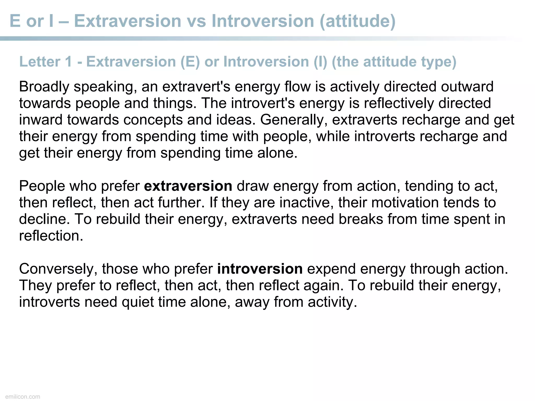 Myers-Briggs Type Indicators Overview | PPT