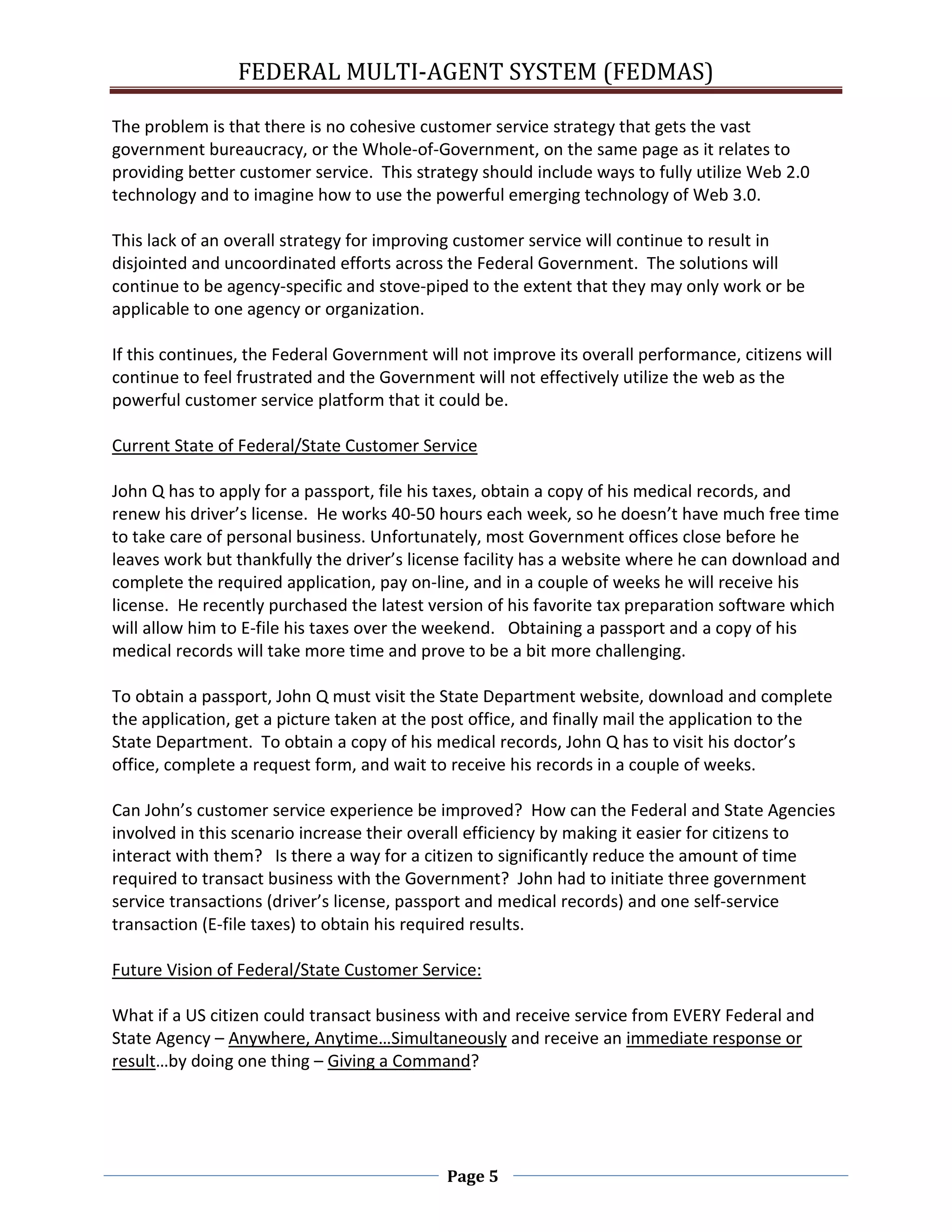 Federal Mutil-Agent System (FEDMAS) | PDF