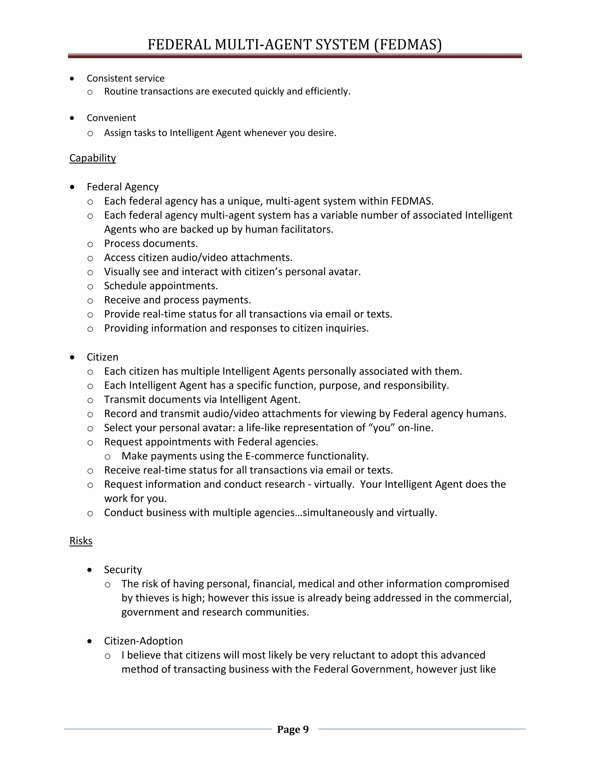 Federal Mutil-Agent System (FEDMAS) | PDF