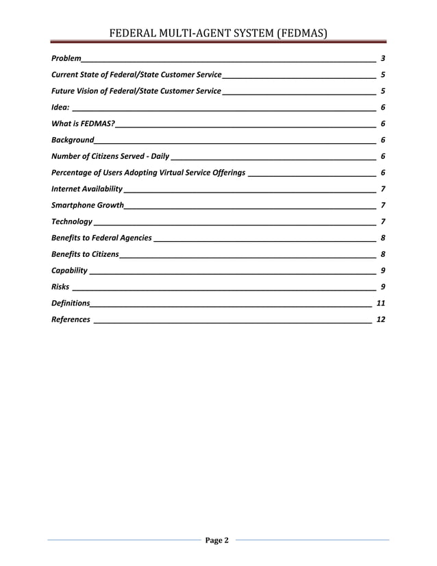 Federal Mutil-Agent System (FEDMAS) | PDF