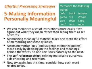 Effortful Processing Psychology