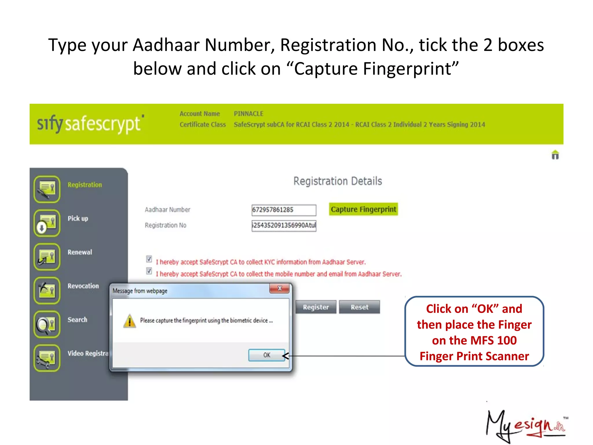How to Make E-KYC ( Aadhaar Based ) Digital Signature | PPT | Operating ...