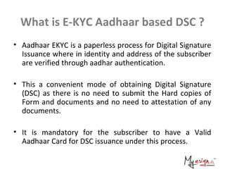 How to Make E-KYC ( Aadhaar Based ) Digital Signature | PPT | Operating ...