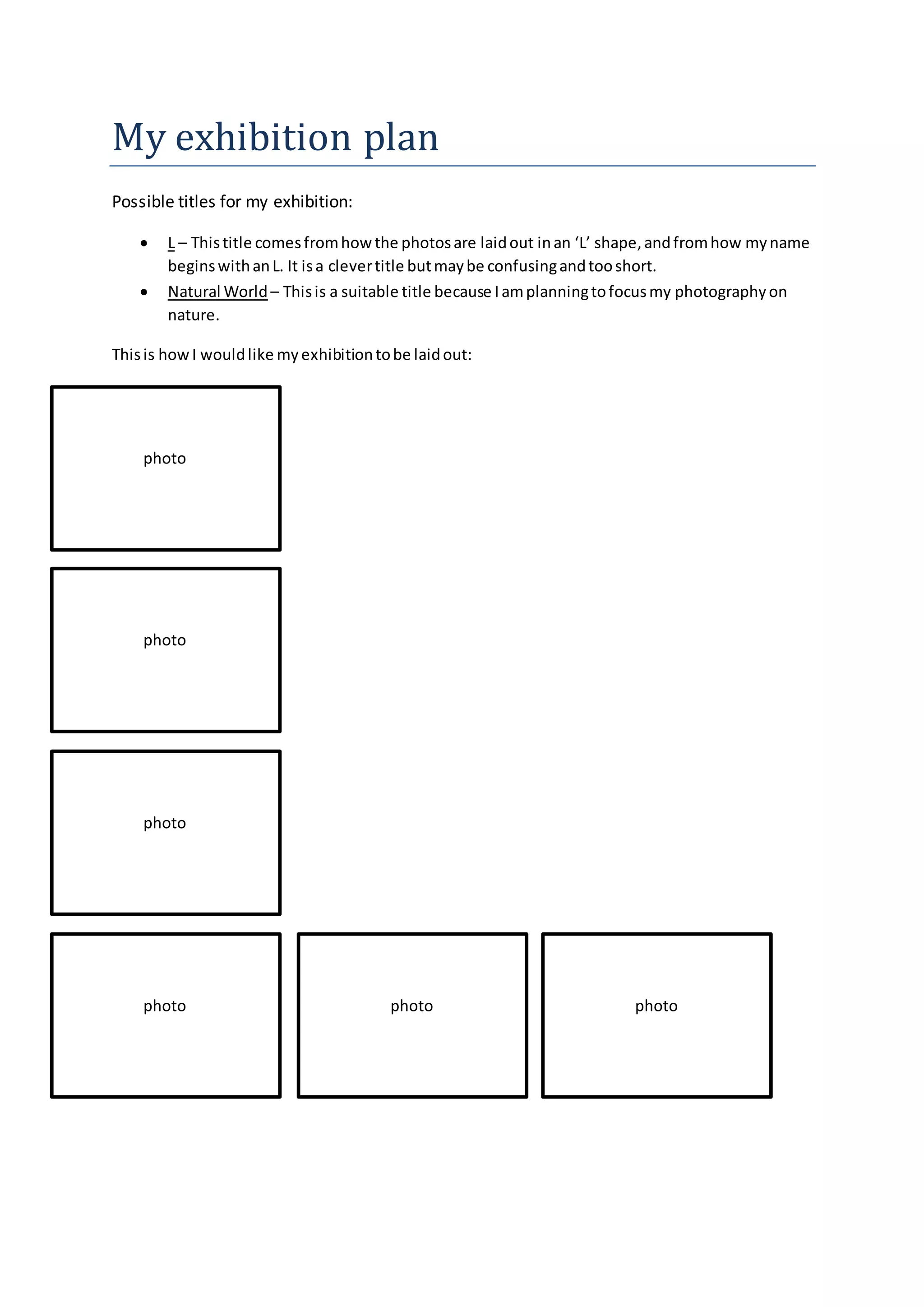 My exhibition plan | DOCX