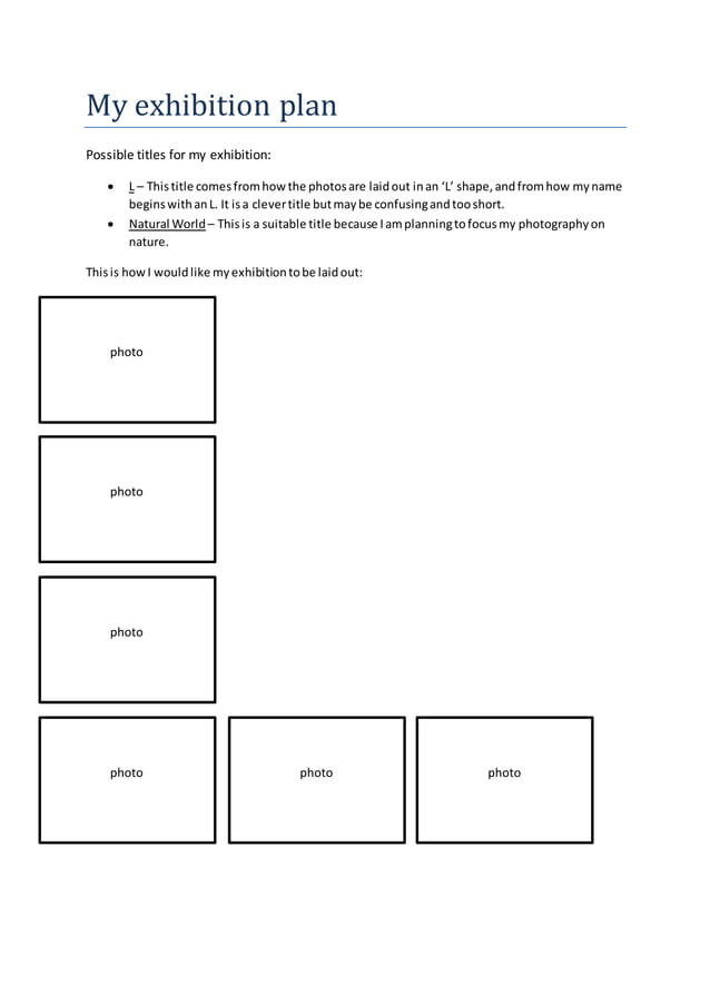 My exhibition plan | PDF