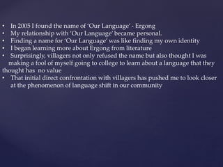 My Experience and the Fate of 'Ghost' Languages in the Greater Tibetan ...