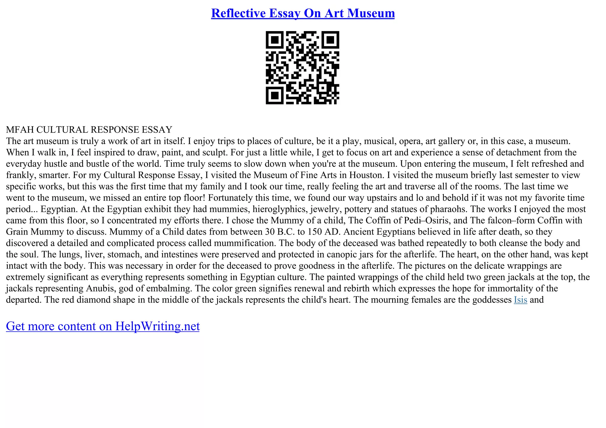 My Experience At A Museum | PDF