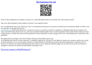 My Experience For Art | PDF