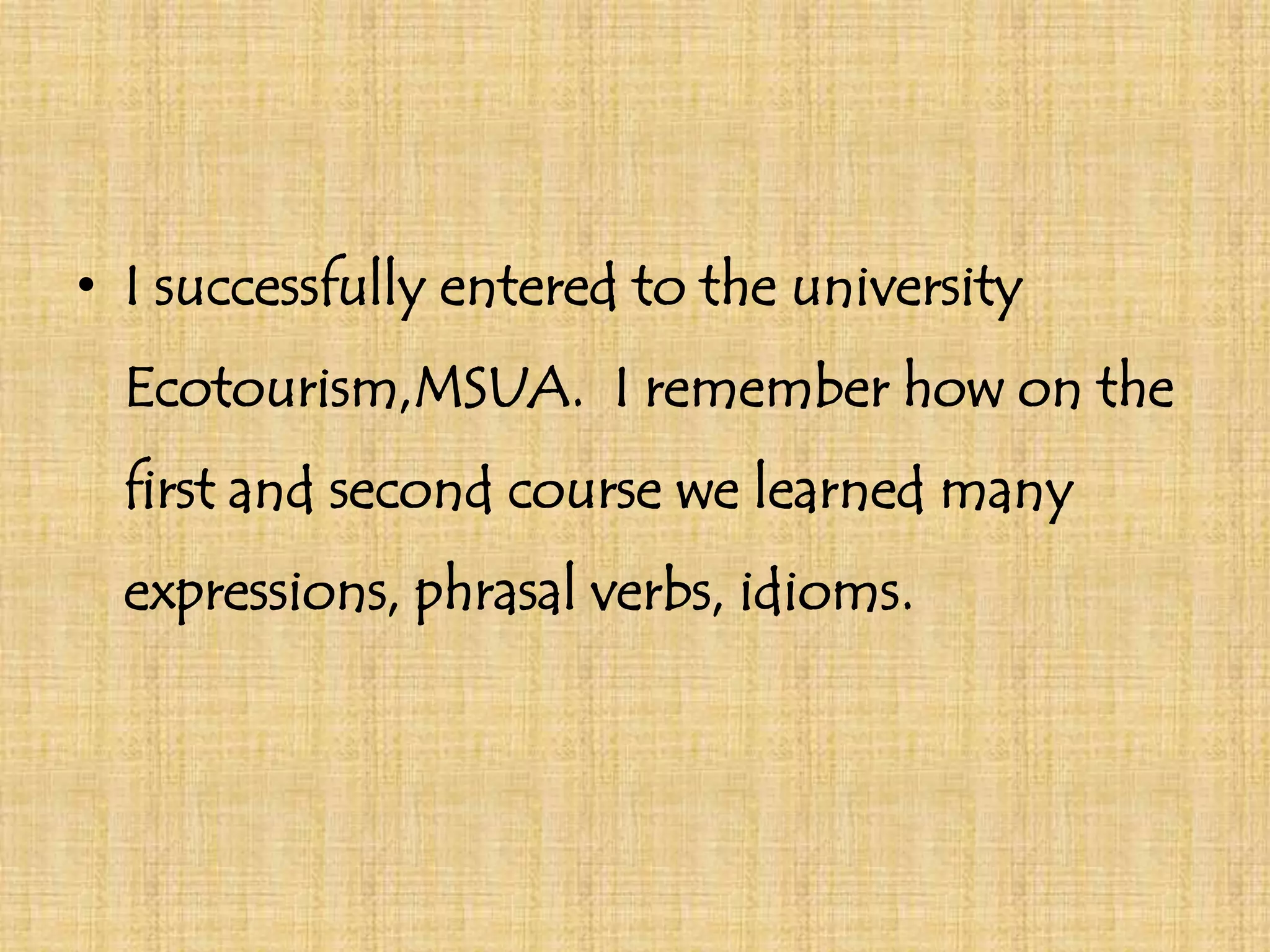 My experience learning english | PPTX