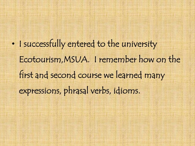 My experience learning english | PPT