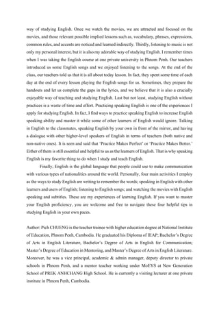 My experiences in learning English | PDF