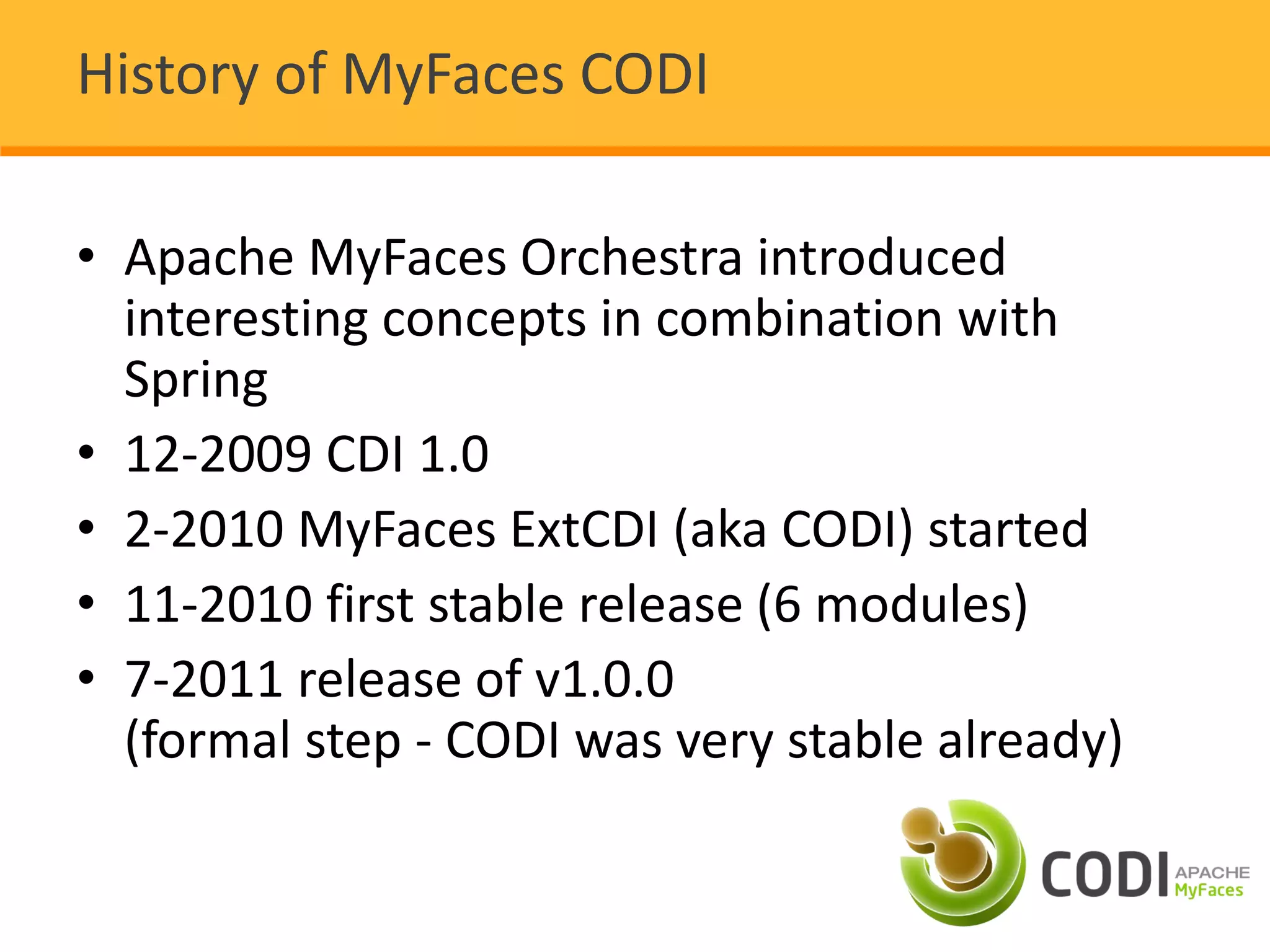 MyFaces CODI and JBoss Seam3 become Apache DeltaSpike | PPT | Free Download
