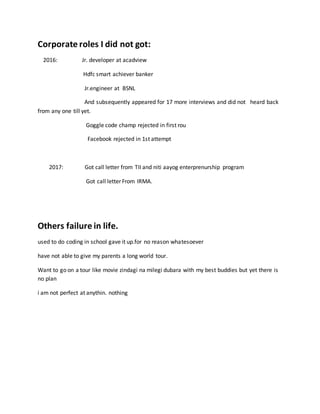 My failure resume | PDF