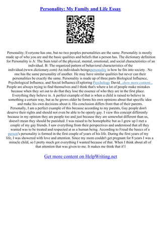 My Family Tree Essay | PDF