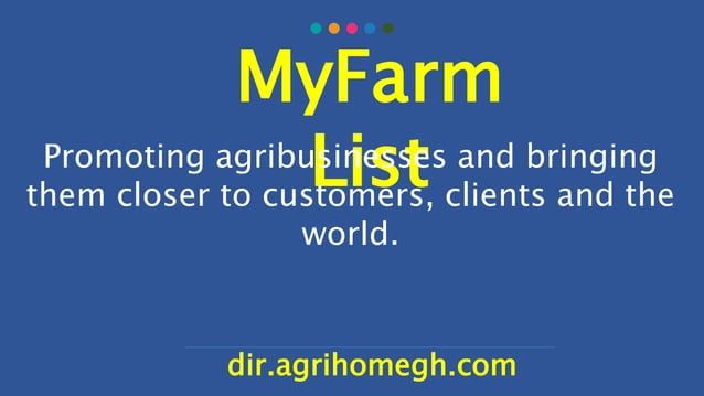 MyFarm List - Directory for agribusiness | PPTX | Agriculture | Industries