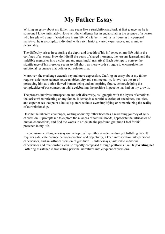 My Father Essay | PDF