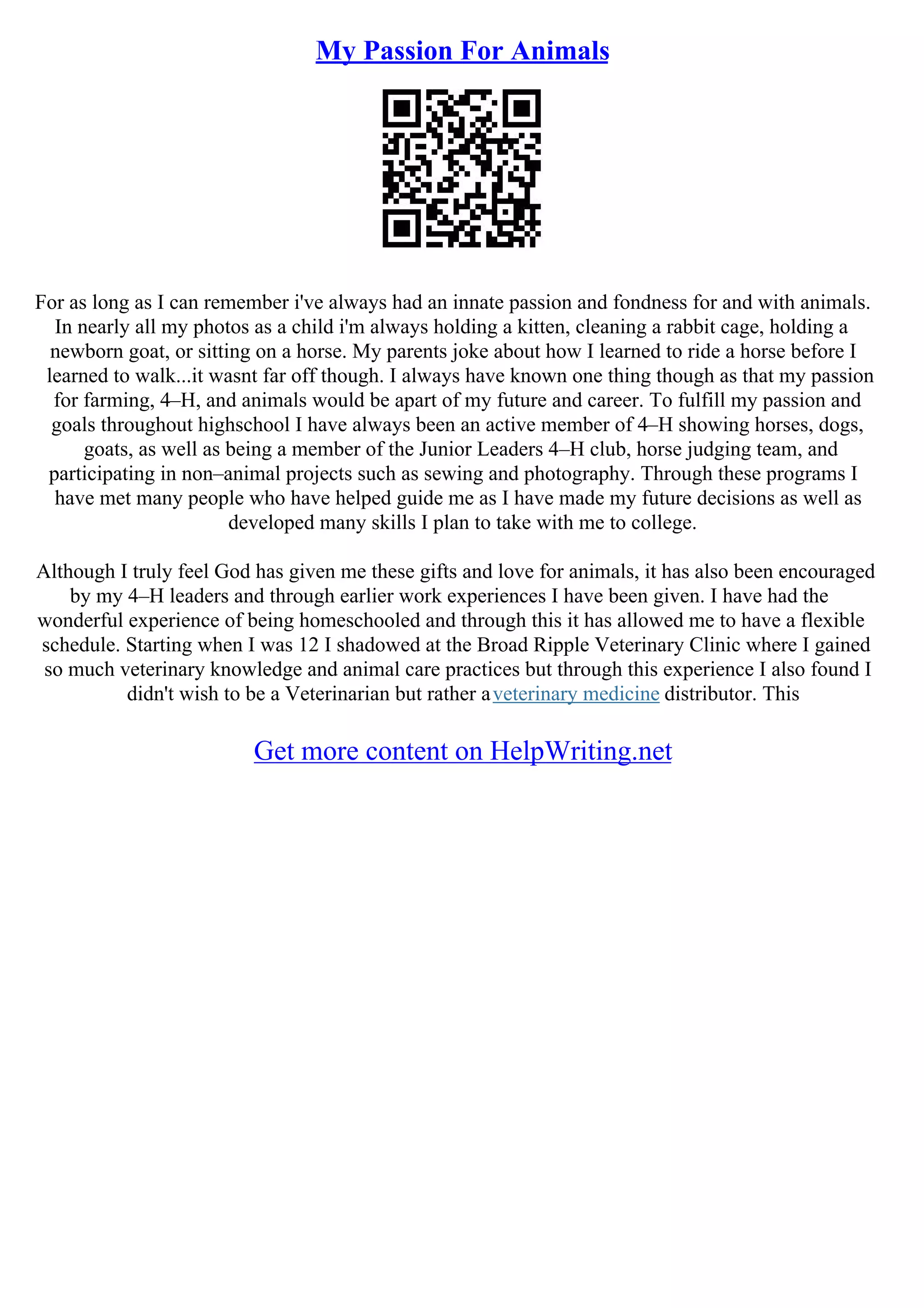 My Favorite Animal Essay | PDF