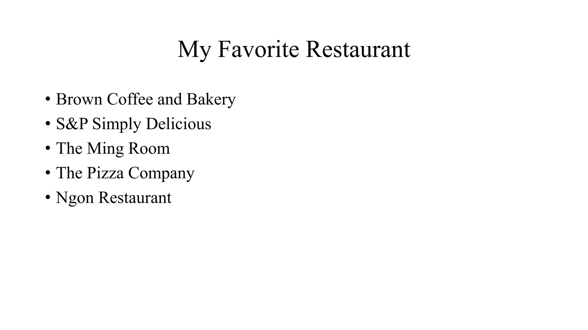 My favorite food | PPTX