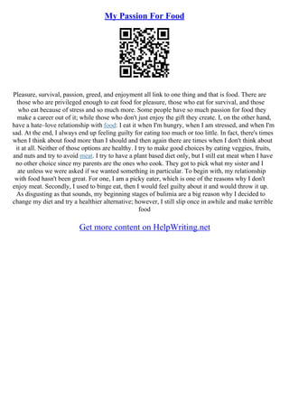 My Favorite Food Essay | PDF