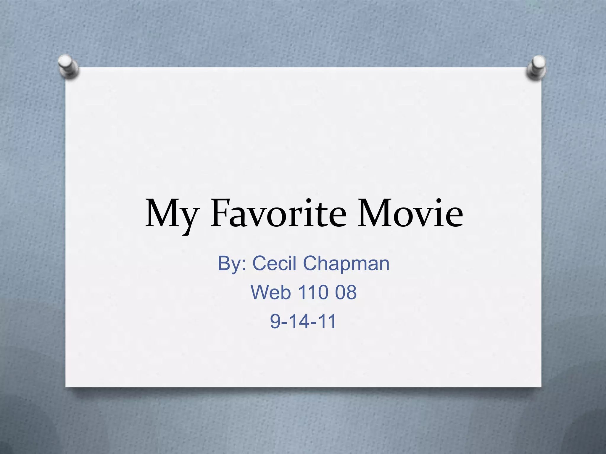 My Favorite Movie | PPTX