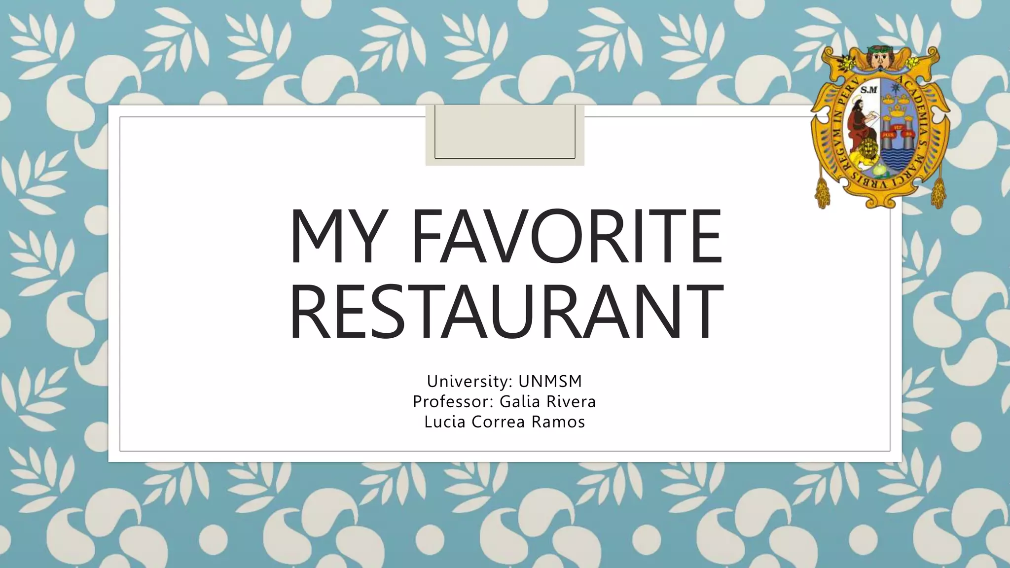 MY FAVORITE RESTAURANT.pptx