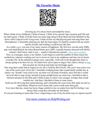 My Favorite Song Essay | PDF