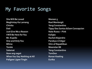 My favorite songs | PPT