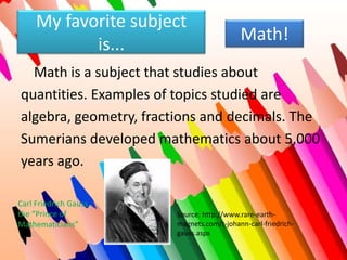 My Favorite Subject | PPT