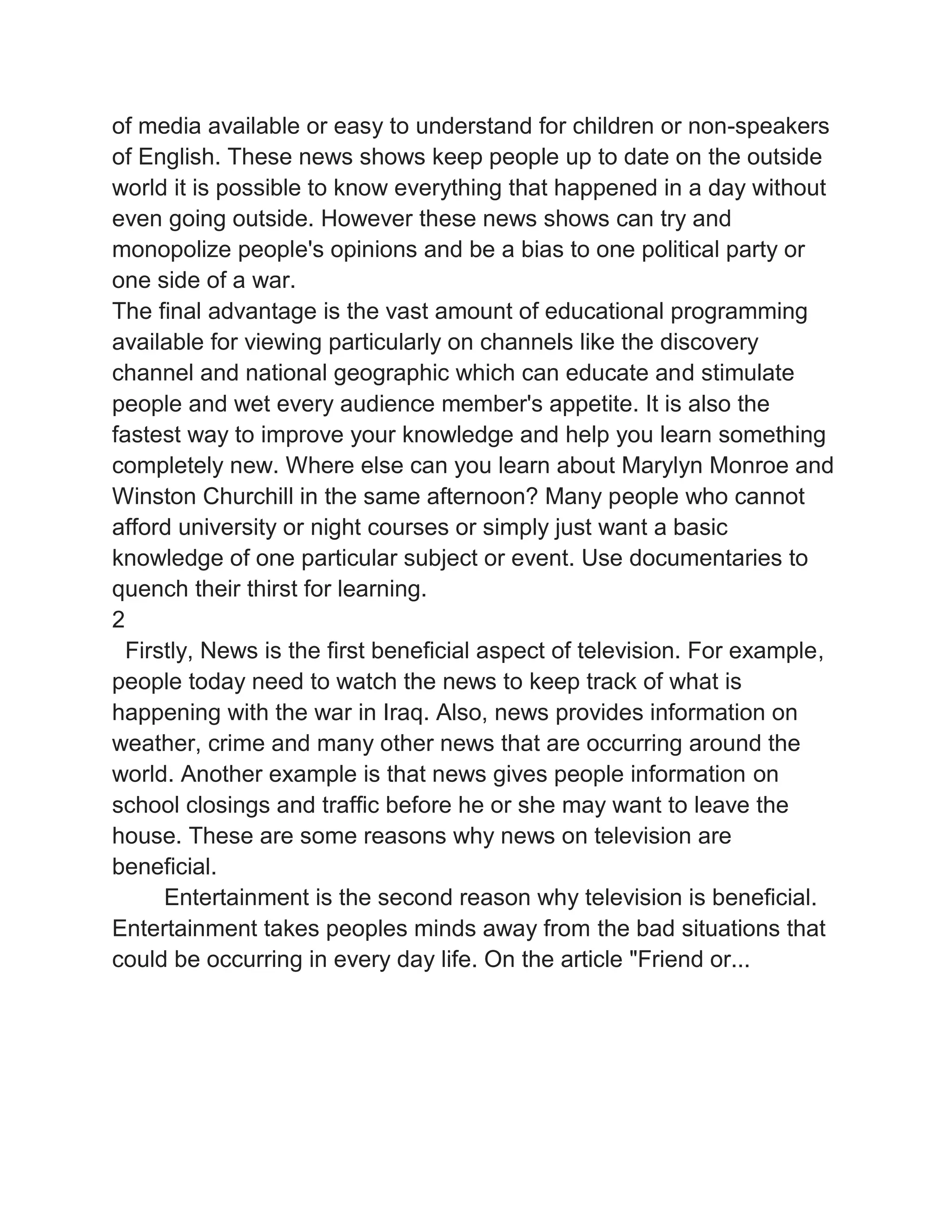 My favorite tv program | DOCX