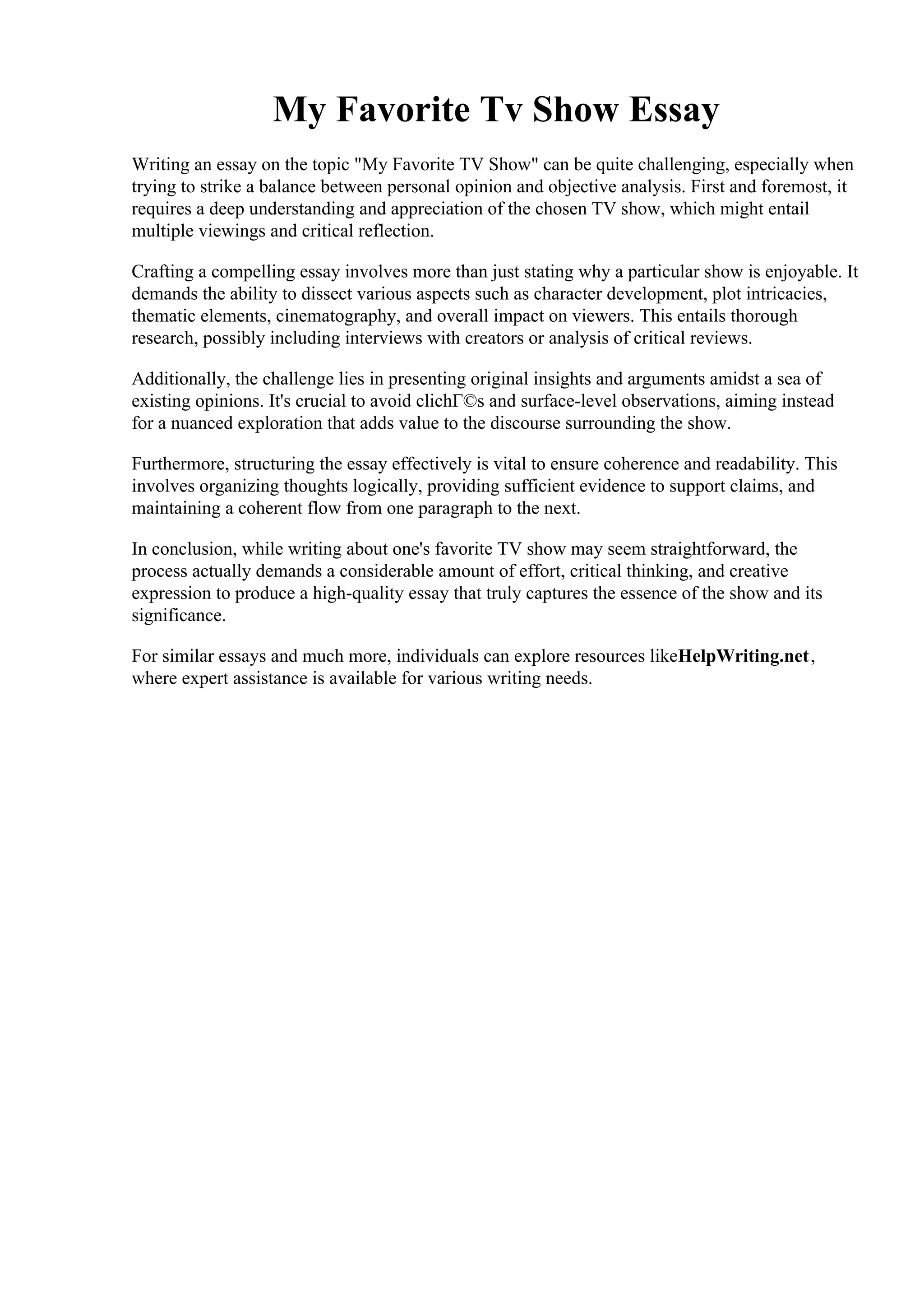 My Favorite Tv Show Essay.pdf