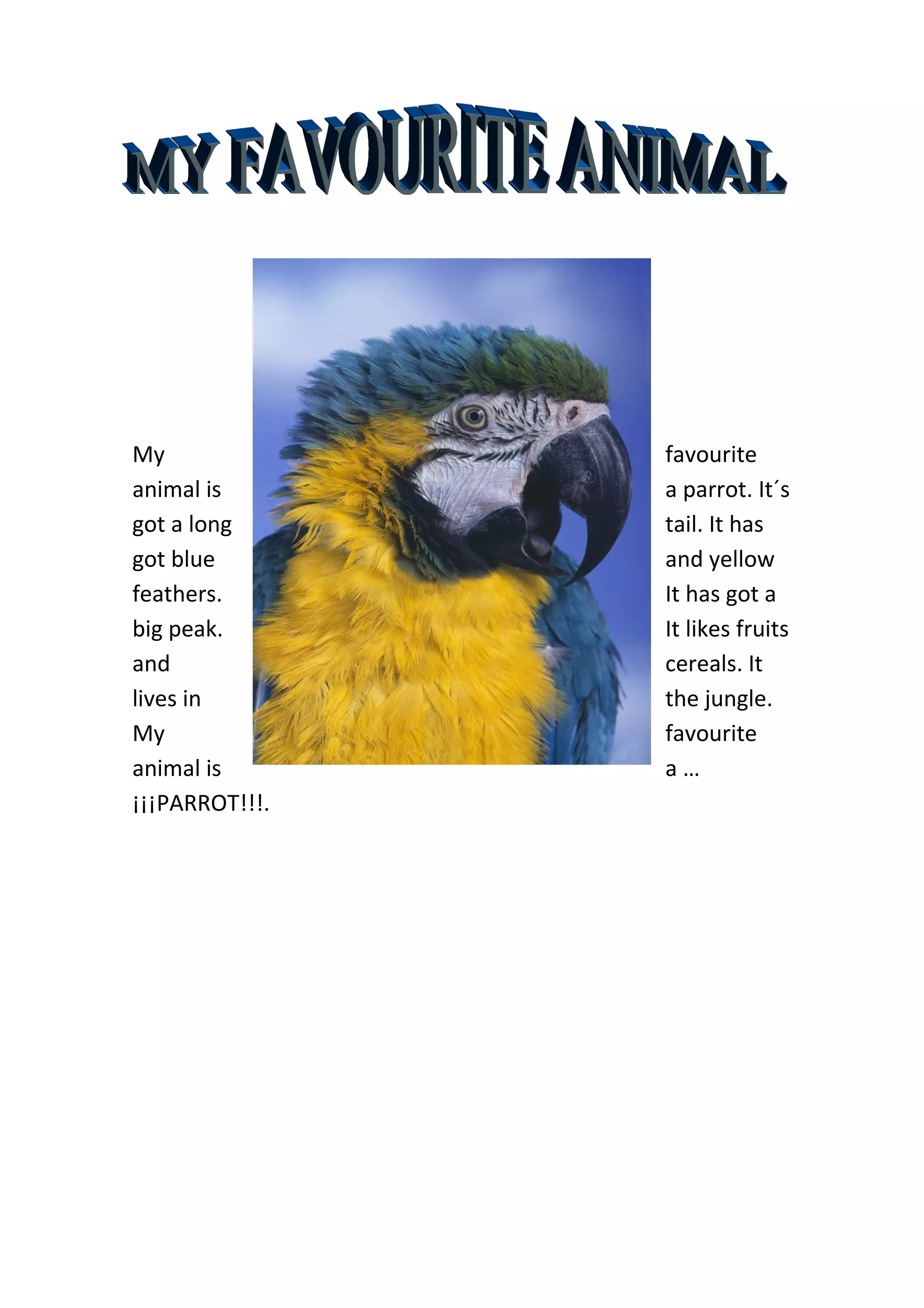 My Favourite Animal Pelayo 3º | PDF