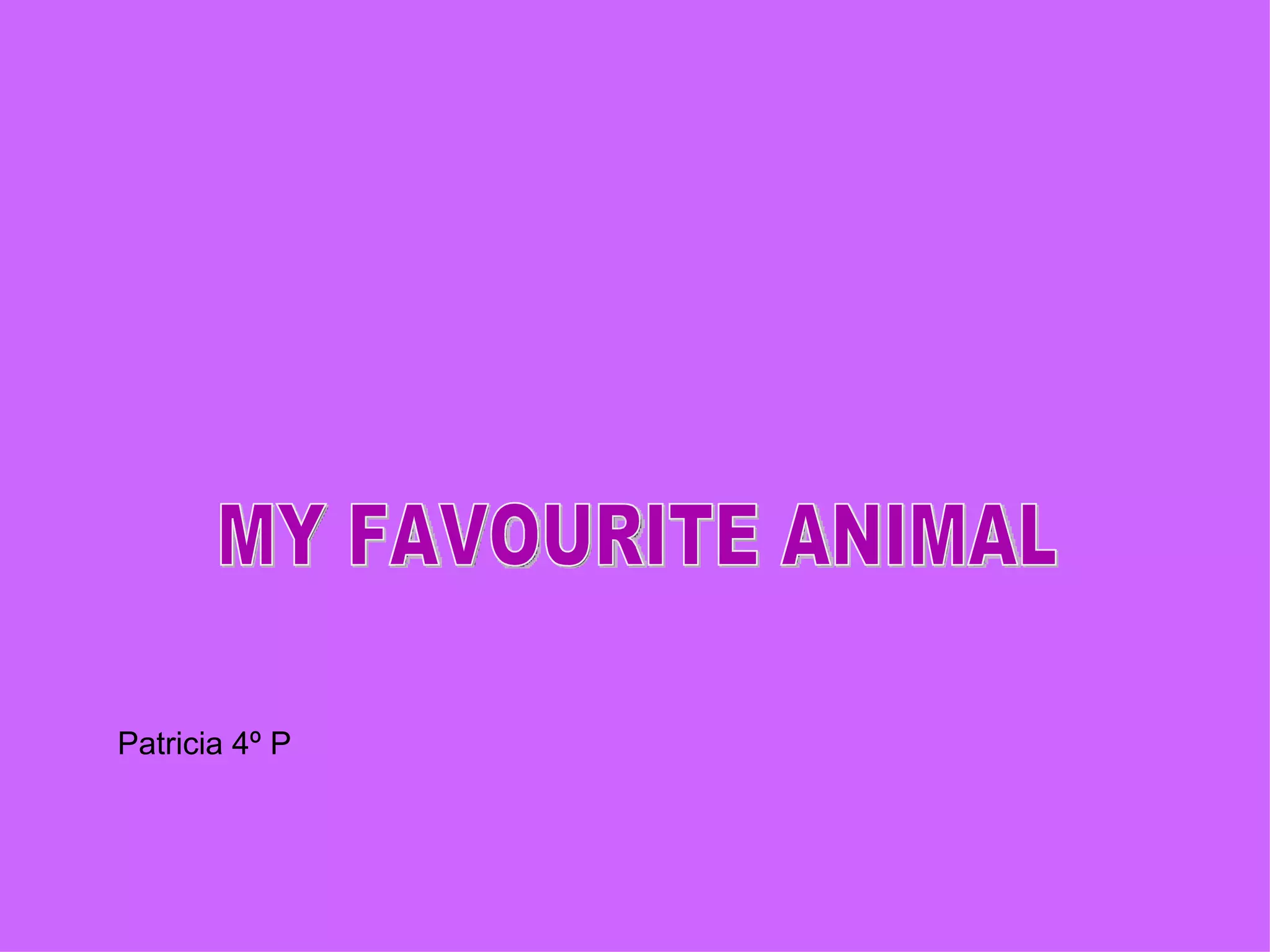 My Favourite Animal Patricia 4º | PPT