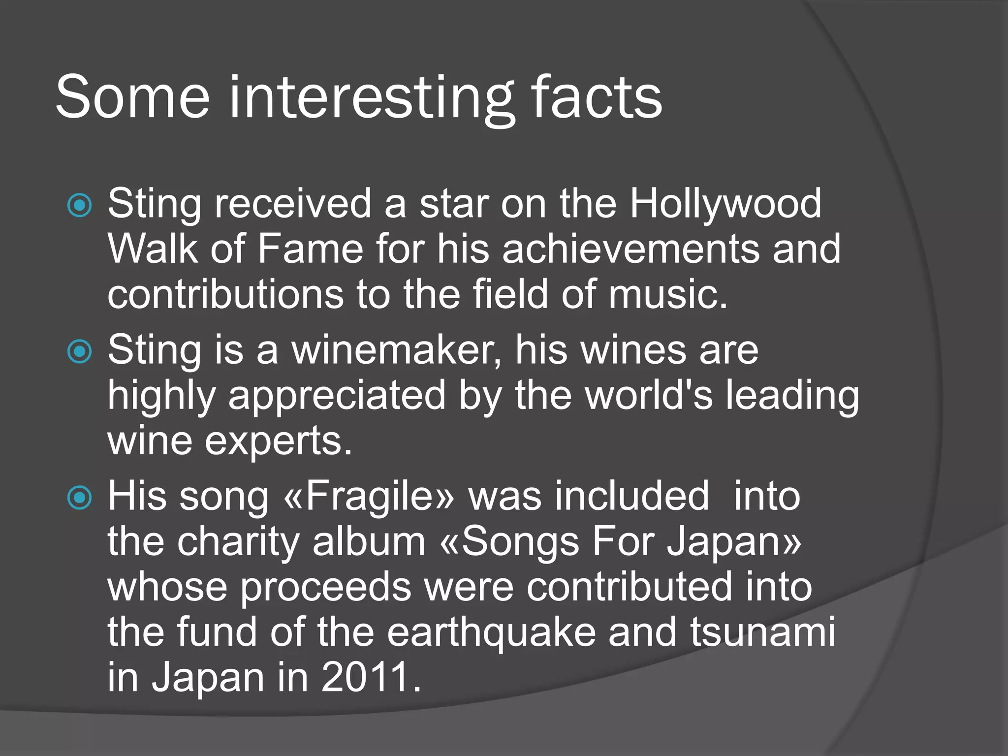 My Favourite Singer. Sting | PDF