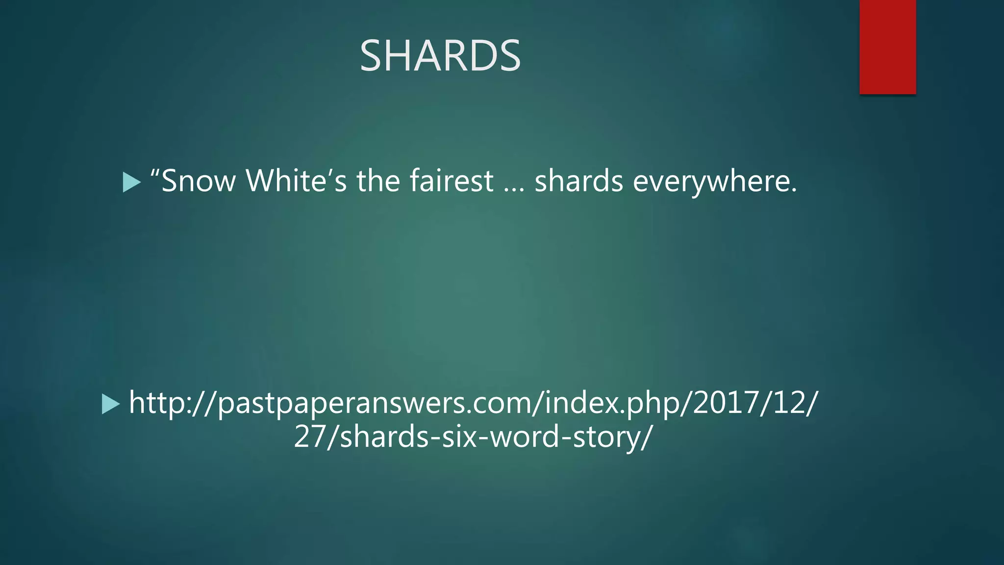 My favourite six word stories | PPT