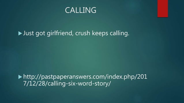 My favourite six word stories | PPTX