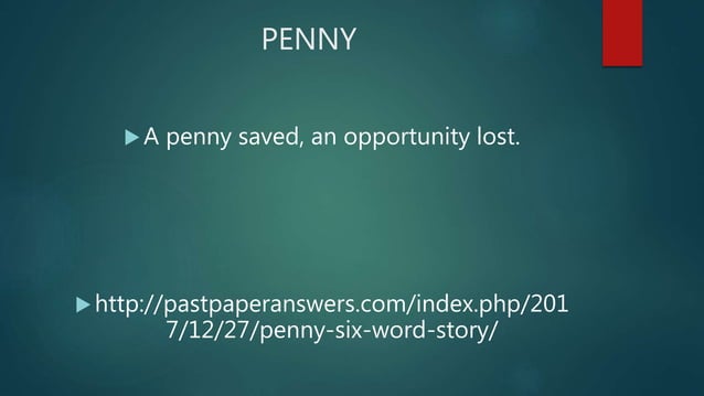 My favourite six word stories | PPTX