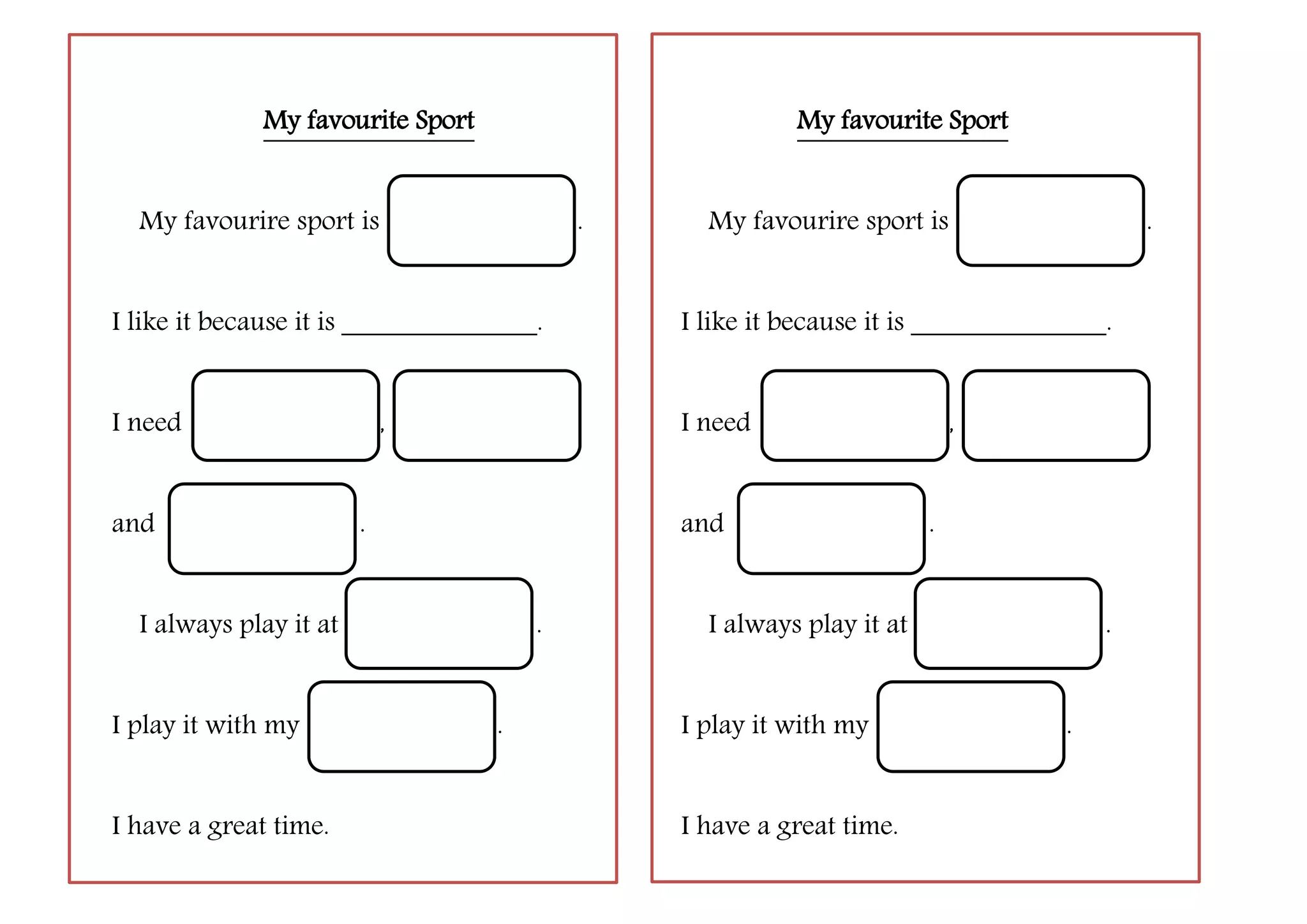 My favourite sport | PDF