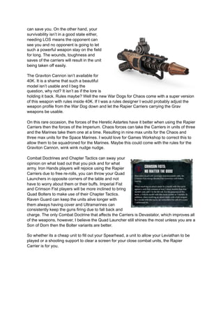 My favourite units - the rapier carrier | PDF