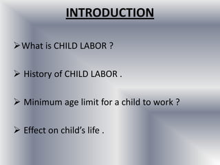 My finalchild labor presentation | PPTX
