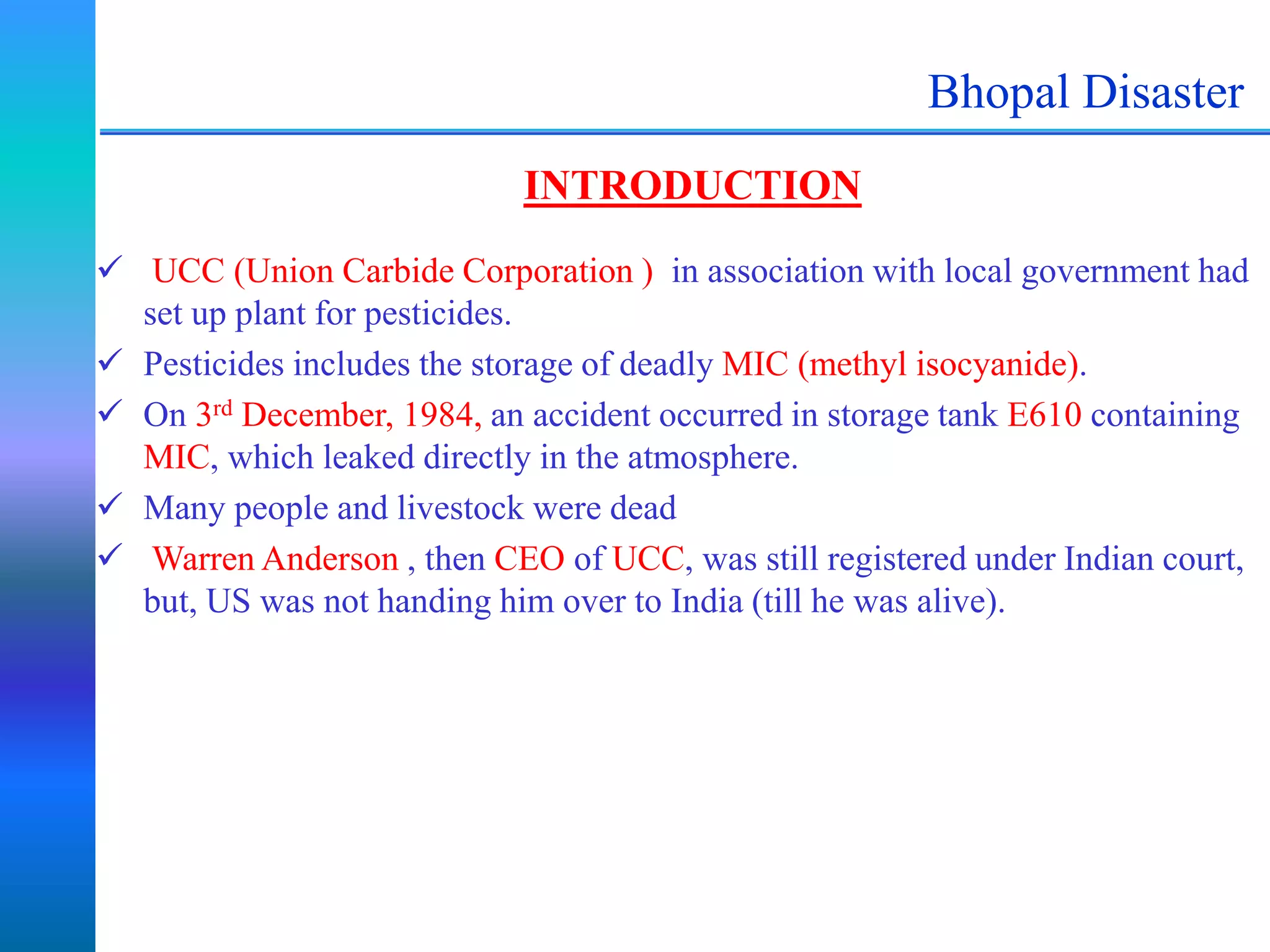 Bhopal Gas Tragedy - 1984 | PPTX