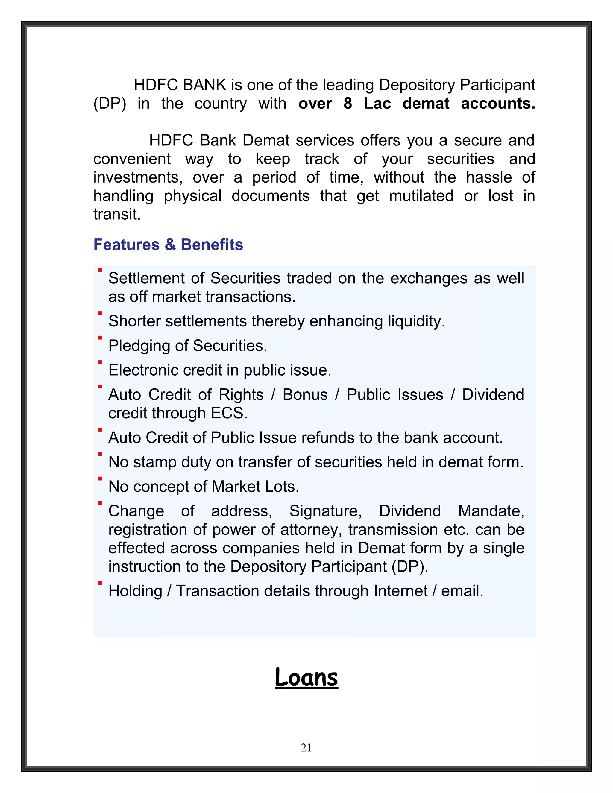 HDFC bank project report | DOC