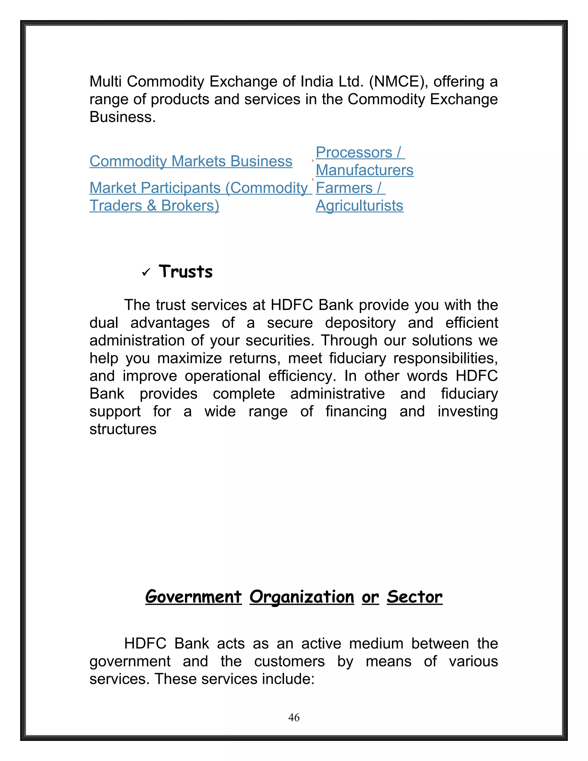 HDFC bank project report | DOC